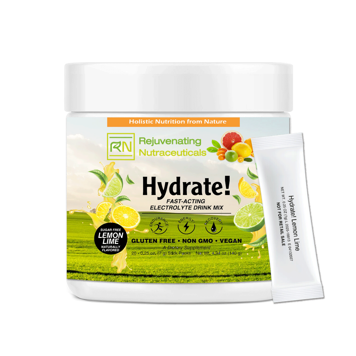 Hydrate! Electrolyte Drink Mix – 20 Stick Packs – Premium Pro ...